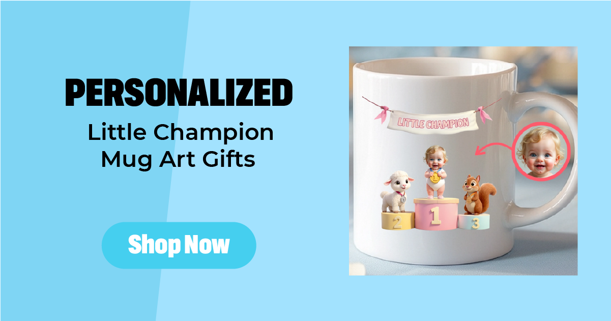 Personalized Little Champion Mug Art 1st Birthday Gifts